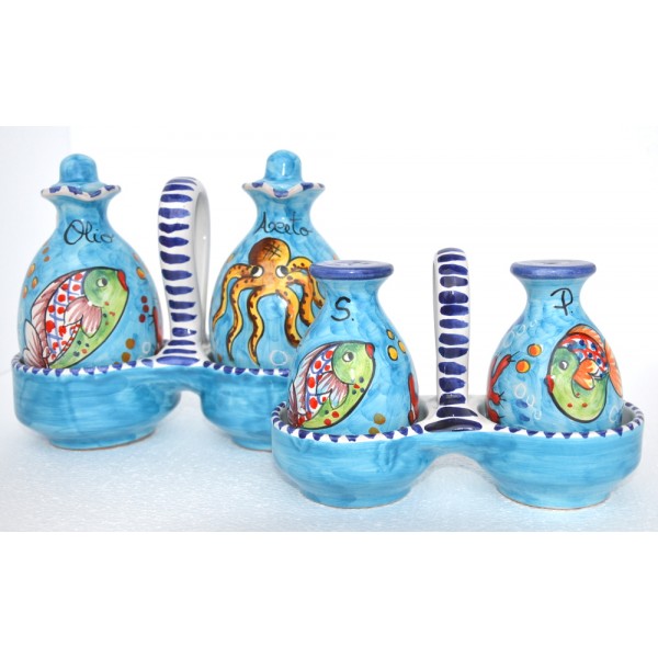 Seasoning set Fishes light blue | Oil and Vinegar | Piccadilly Costa d ...